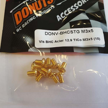 BHC Screw steel 12.9 TiCo M3x5 (10) (DONV-BHCSTG M3x5) - Donuts Racing