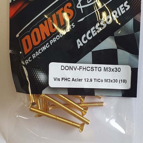 FHC Screw steel 12.9 TiCo M3x30 (10) (DONV-FHCSTG M3x30) - Donuts Racing